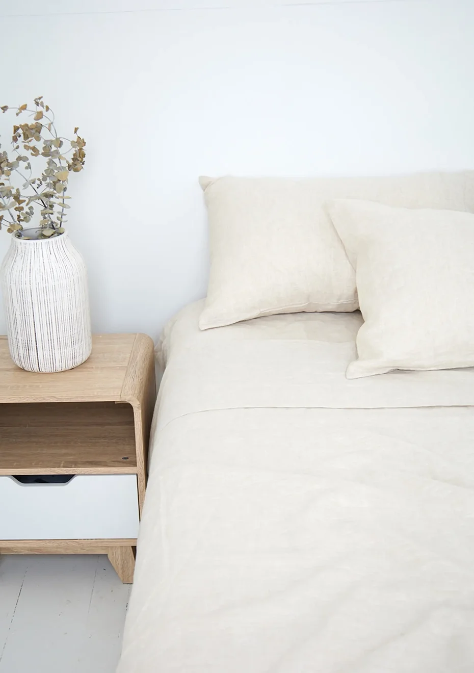 George Collective - 100% French Linen Flat Sheet - King - Natural - Onceit