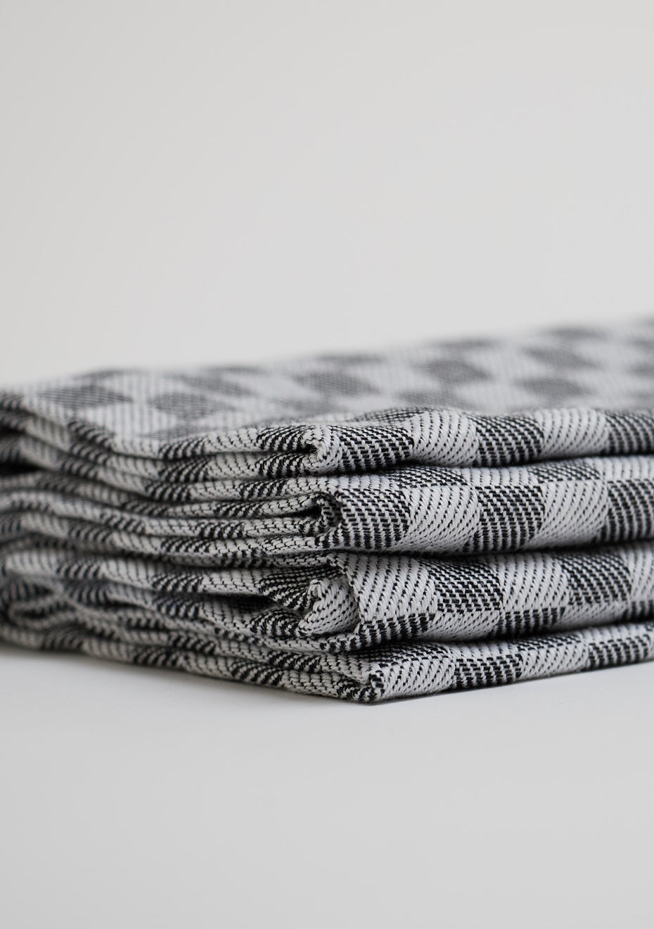 George Collective - 100% Cotton 4 Pack Tea Towel - Slate Checker - Onceit