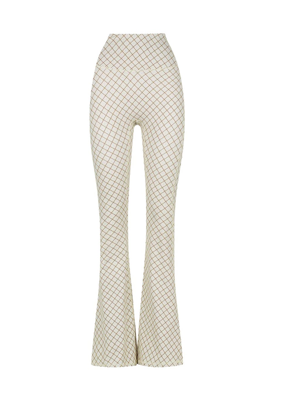 Nu Form - Movement Full Length Flare - Cream Plaid - Onceit