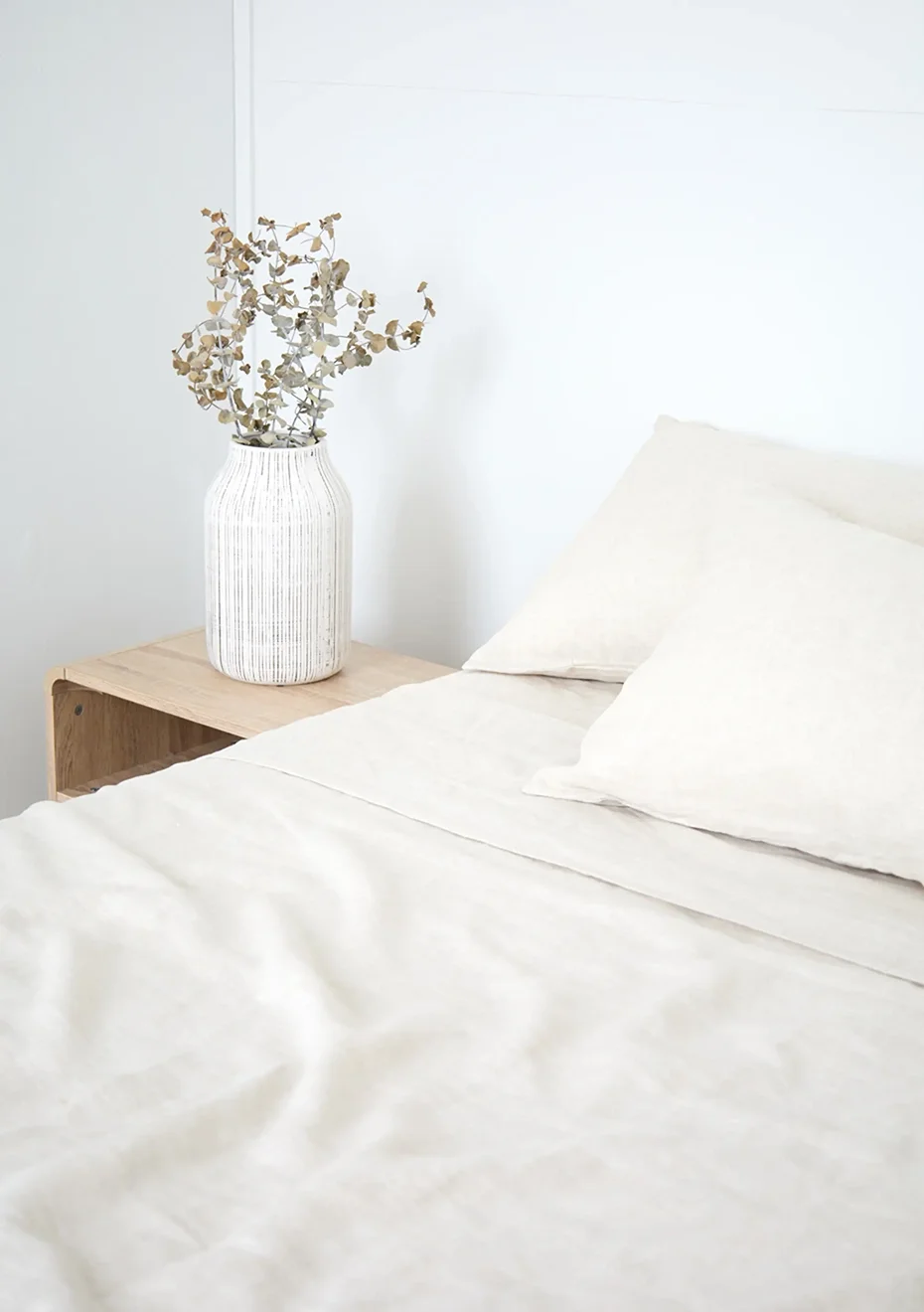 George Collective - 100% French Linen Flat Sheet - King - Natural - Onceit