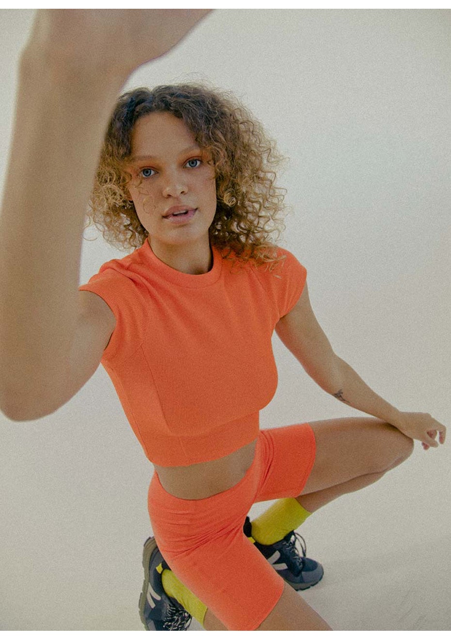 Nu Form - Flow Rib Cropped Tee - Blood Orange - Onceit