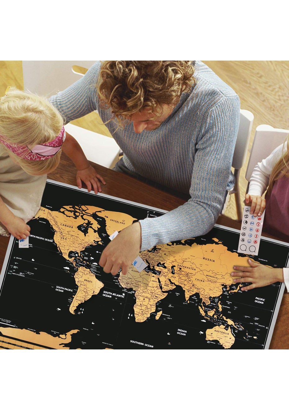 Scratch Off Map of The World & Accessories Set - Onceit