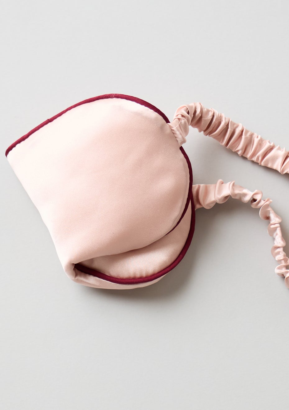 Slumber - 100% Silk Eye Mask - Dusty Blush/Merlot Piping - Onceit