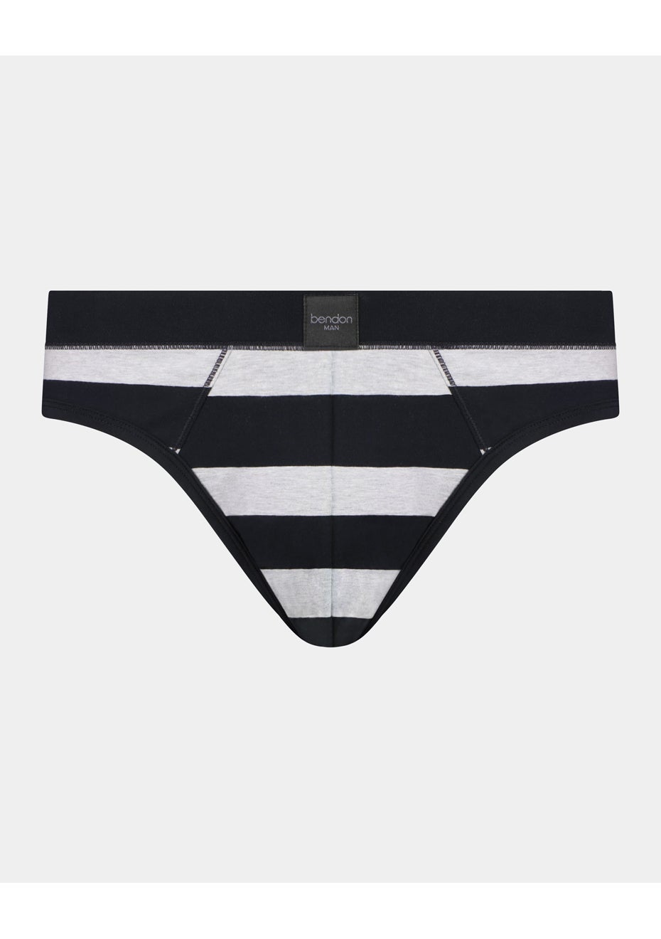 Bendon Man - Mens Rugby Stripe Mens Brief - Black Rugby Stripe - Onceit