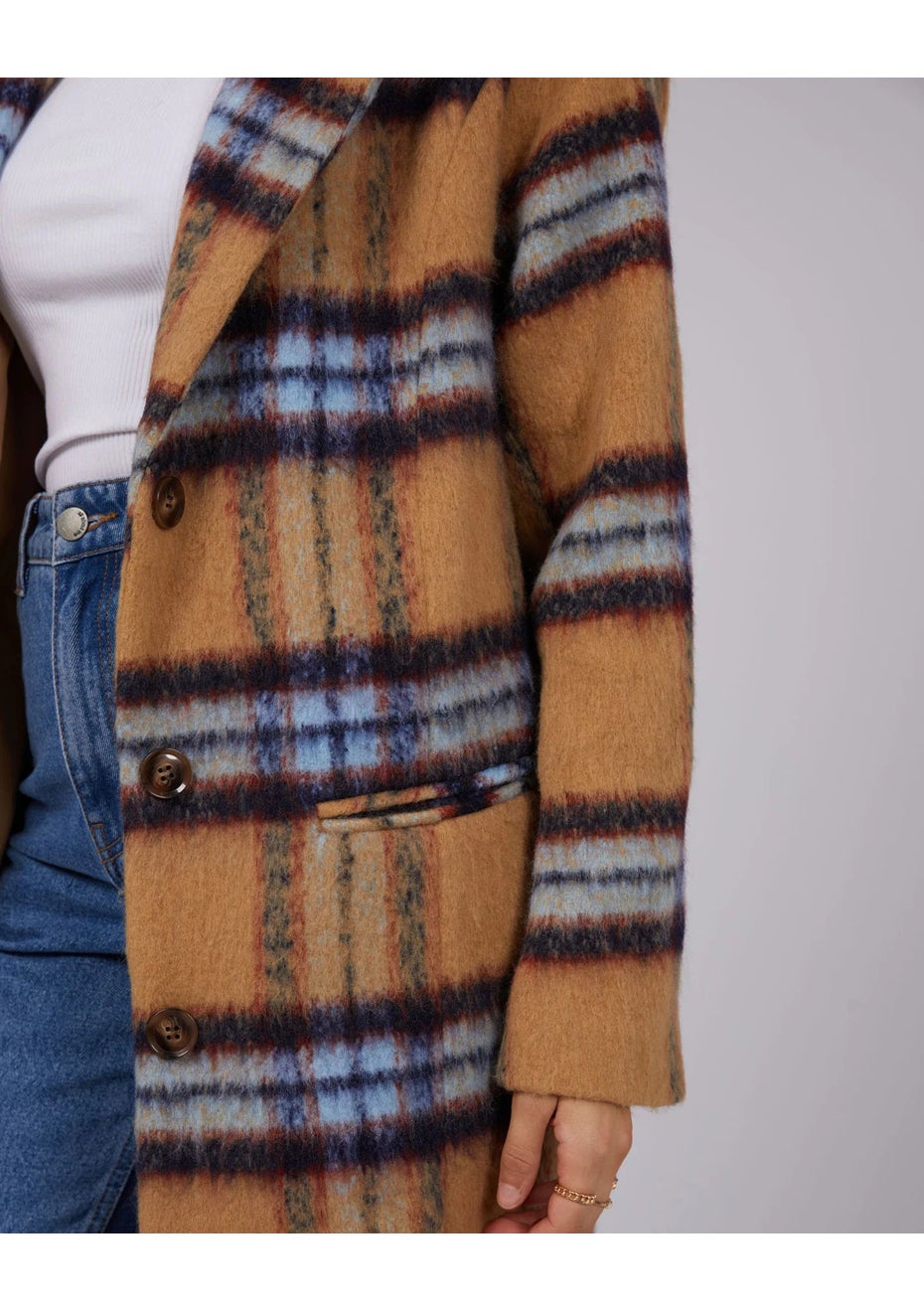 All About Eve - Aubrey Check Coat - Check - Onceit