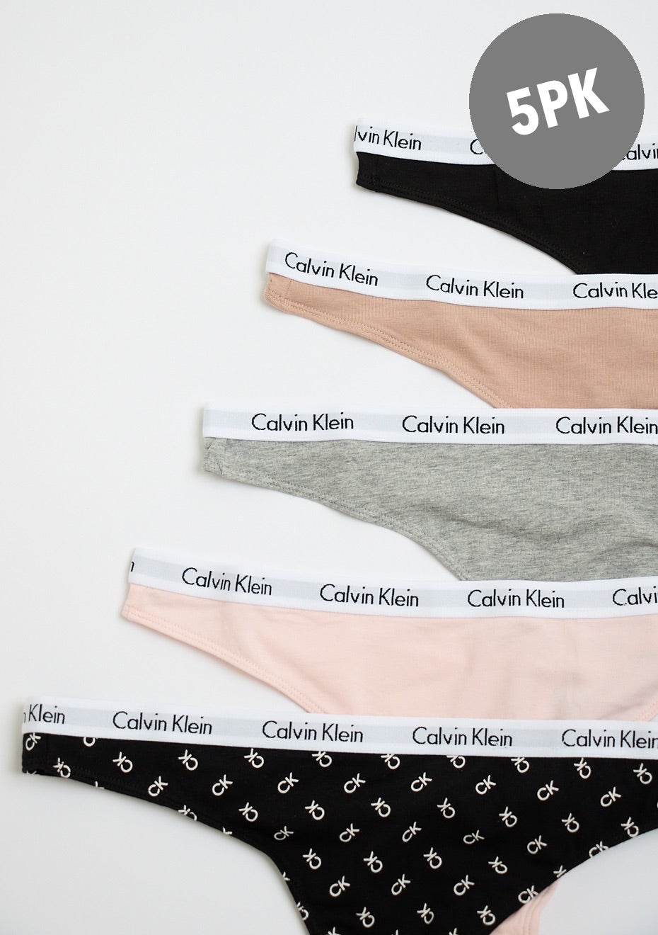 Calvin Klein - Womens Multipack Carousel Thong 5Pk - Black/Cedar/Grey ...