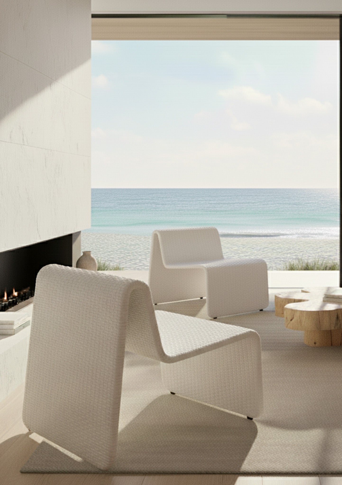 George Collective - Outdoor Wicker Tub Chair - Ivory - Onceit