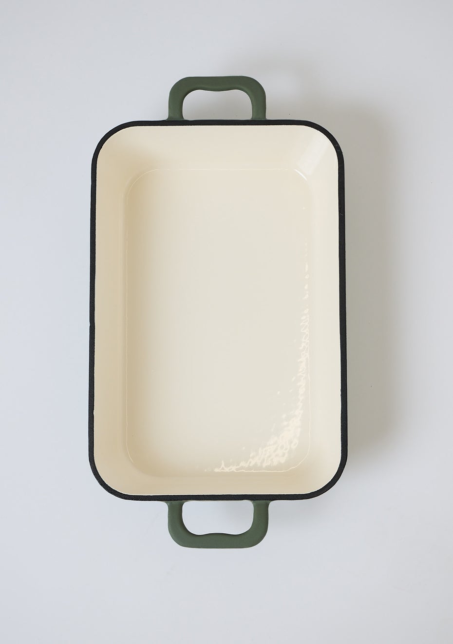 George Collective - Cast Iron Roasting Dish 34cm - Matte Olive - Onceit